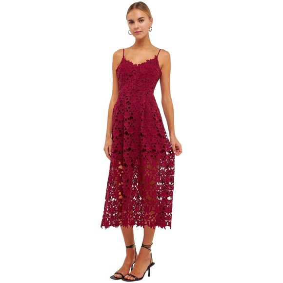 Astr | Dresses | Astr The Label Womens Sleeveless Lace Aline Midi Dress ...